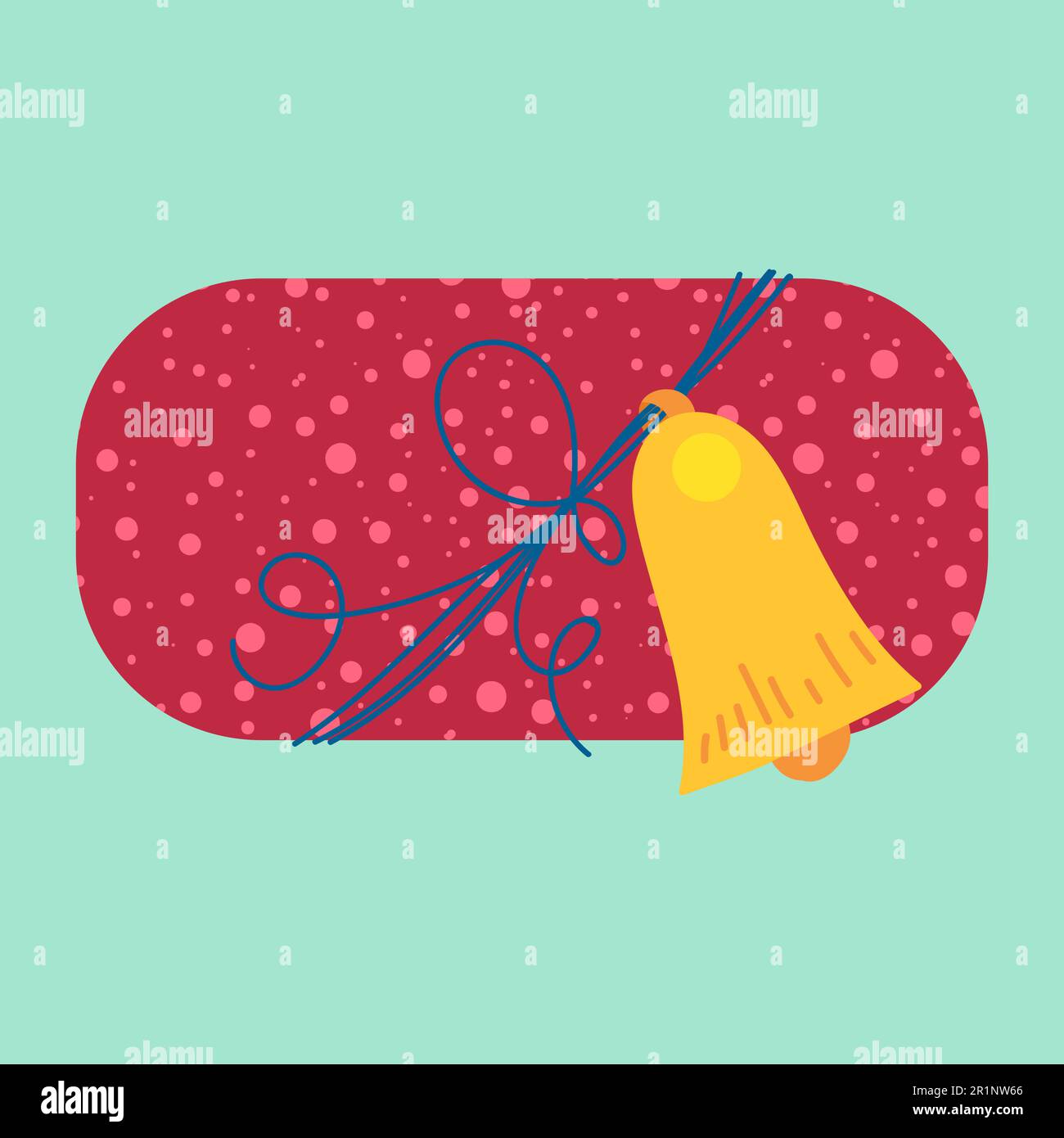 Christmas present from above flat vector illustration. Wrapped gift box ...
