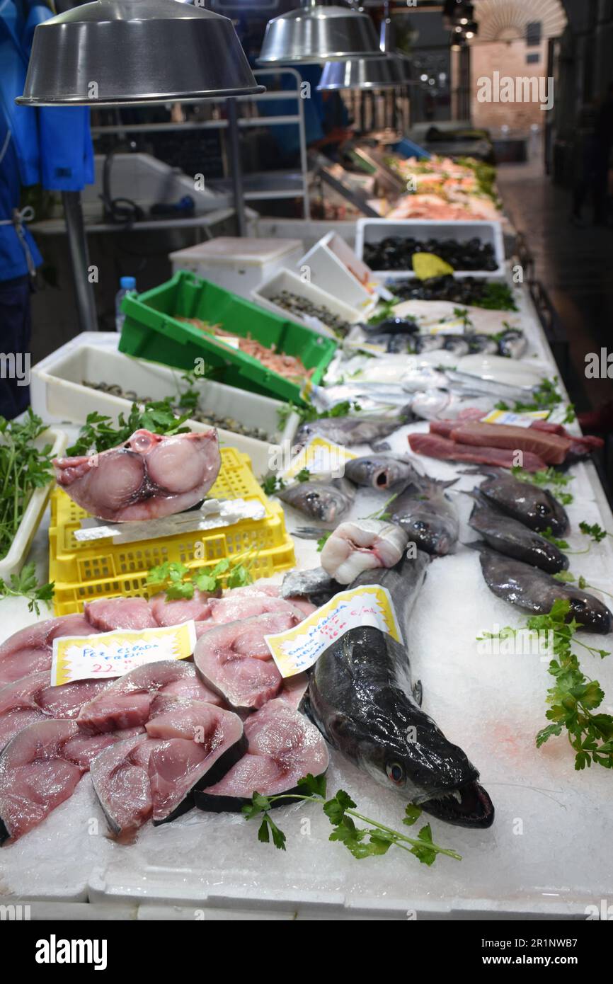 Fish market, Sevilla, Spain March 2023 Stock Photo - Alamy