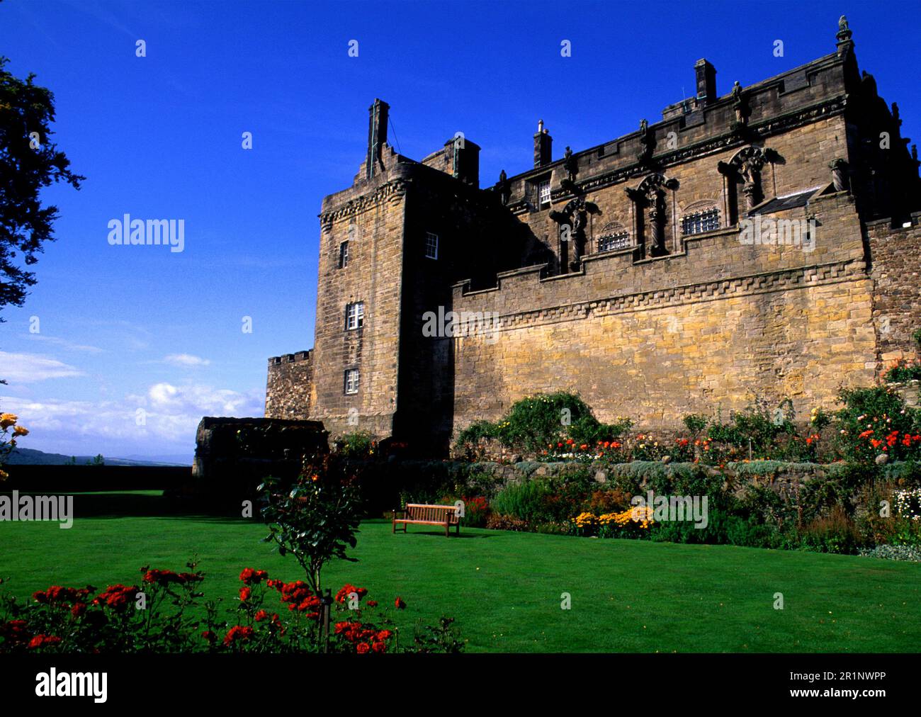 Scottish Castle with Rose Garden Stirling Castle Scotland Stock Photo ...