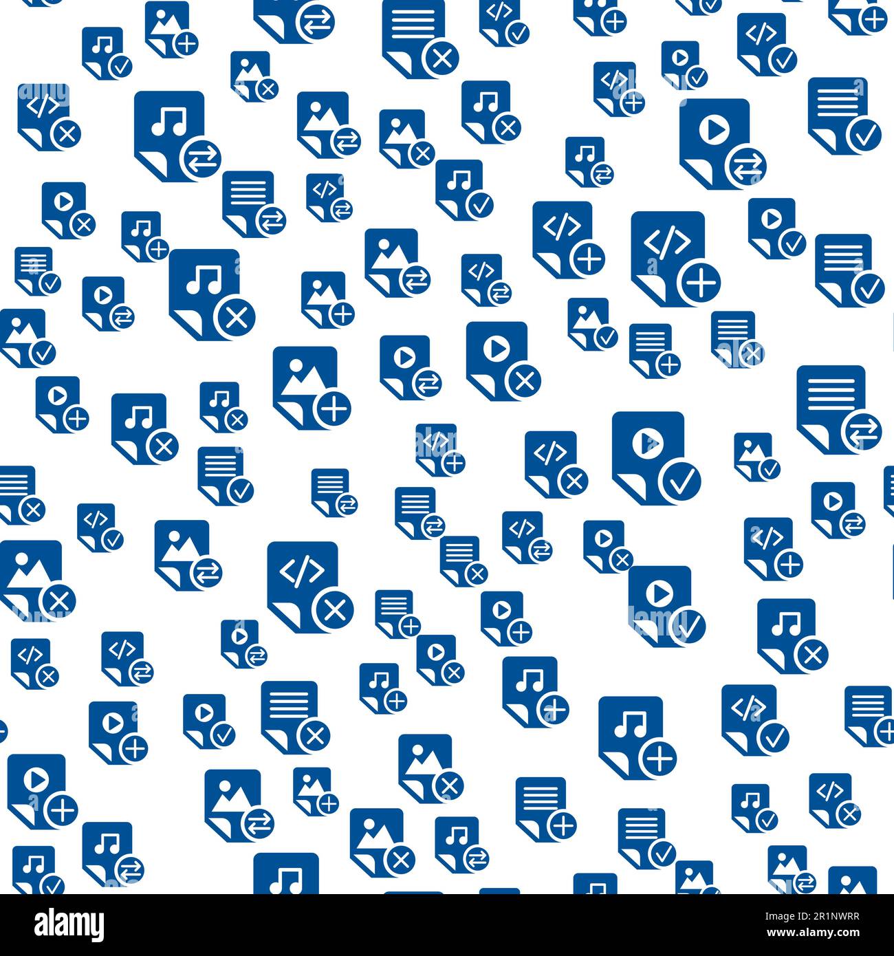 Media Files Outline Icons On White Background. Modern Web Seamless ...