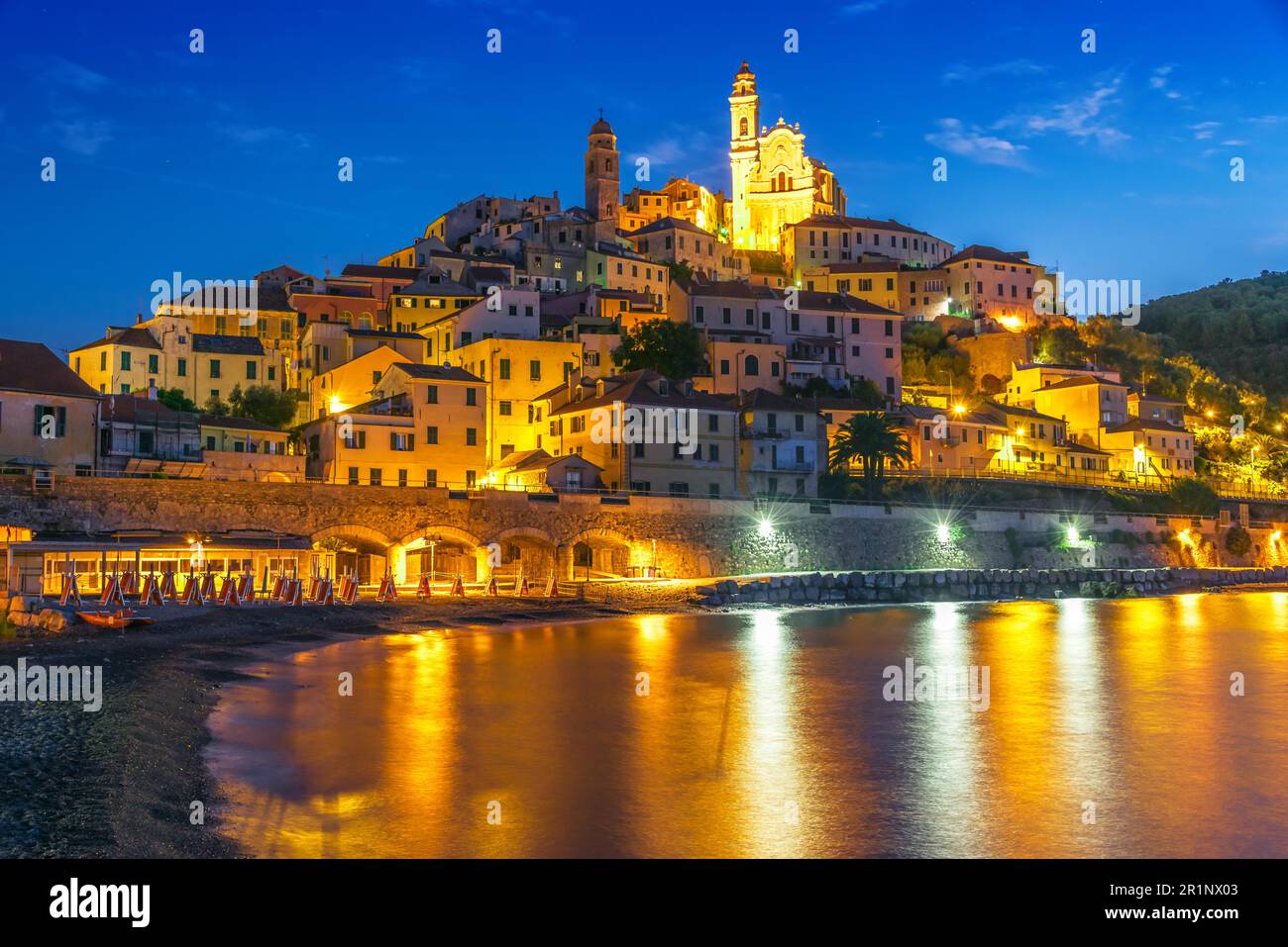 The village of Cervo on the Italian Riviera in the province of Imperia ...