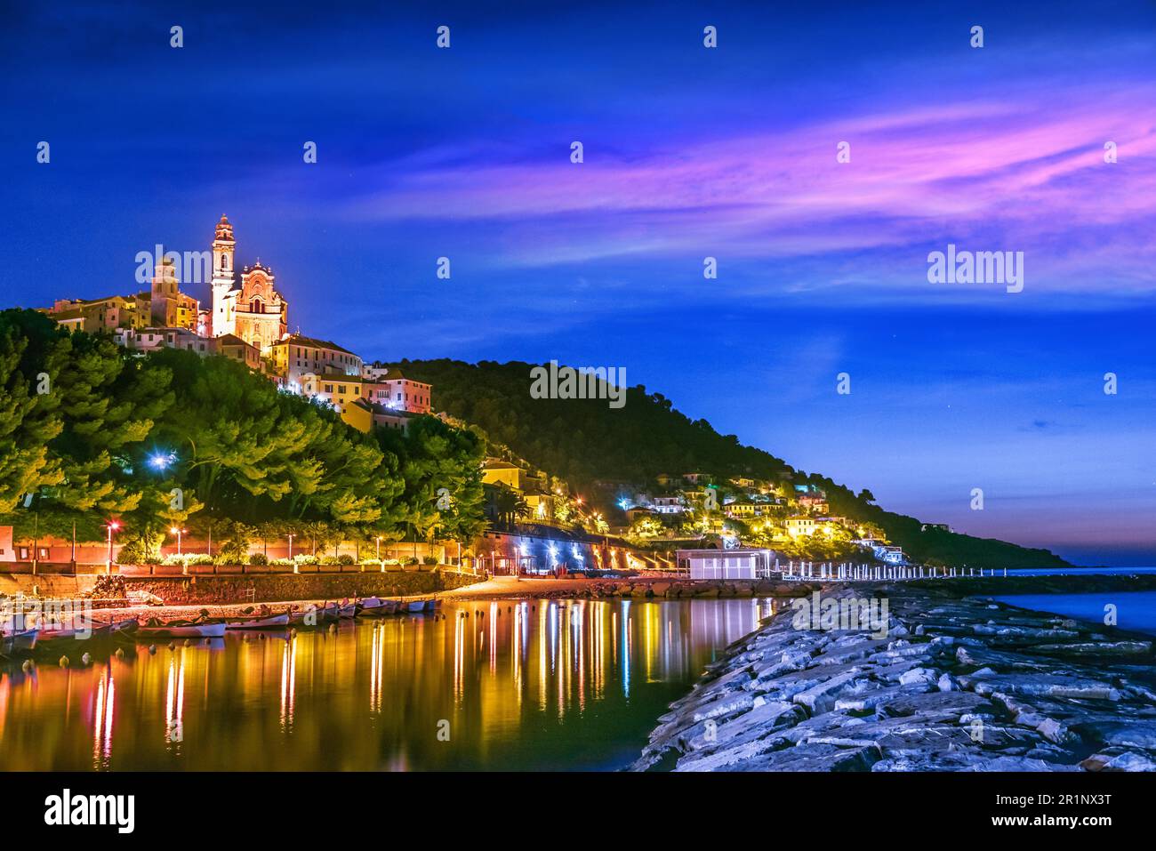 The village of Cervo on the Italian Riviera in the province of Imperia ...