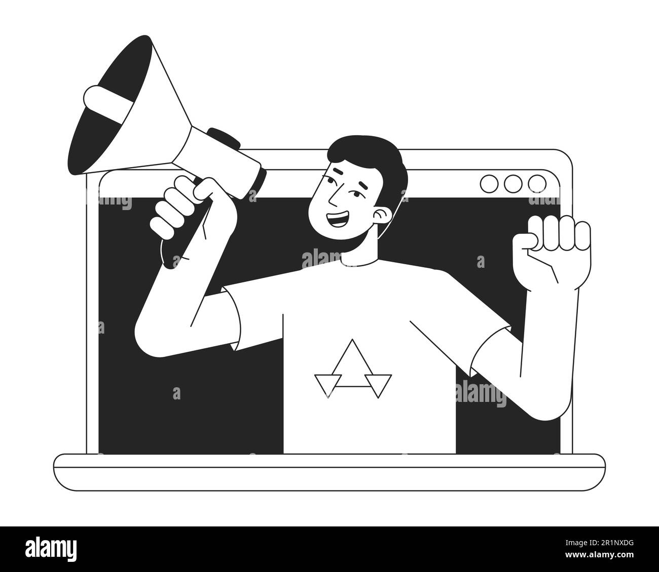 Online advertising bw concept vector spot illustration Stock Vector ...