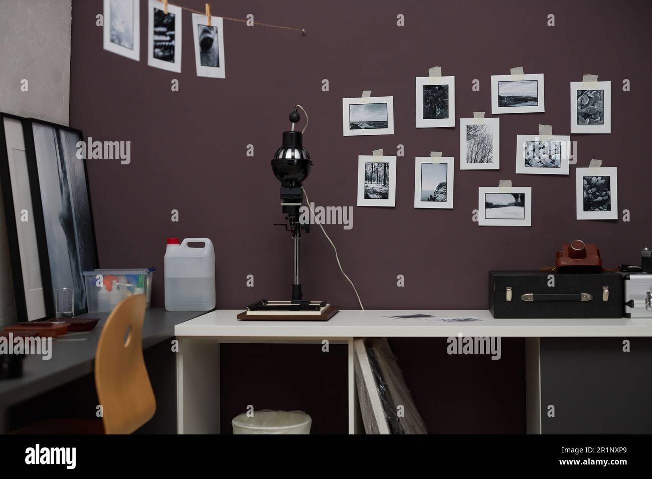 Horizontal image of photo studio for making photos with printed photos ...