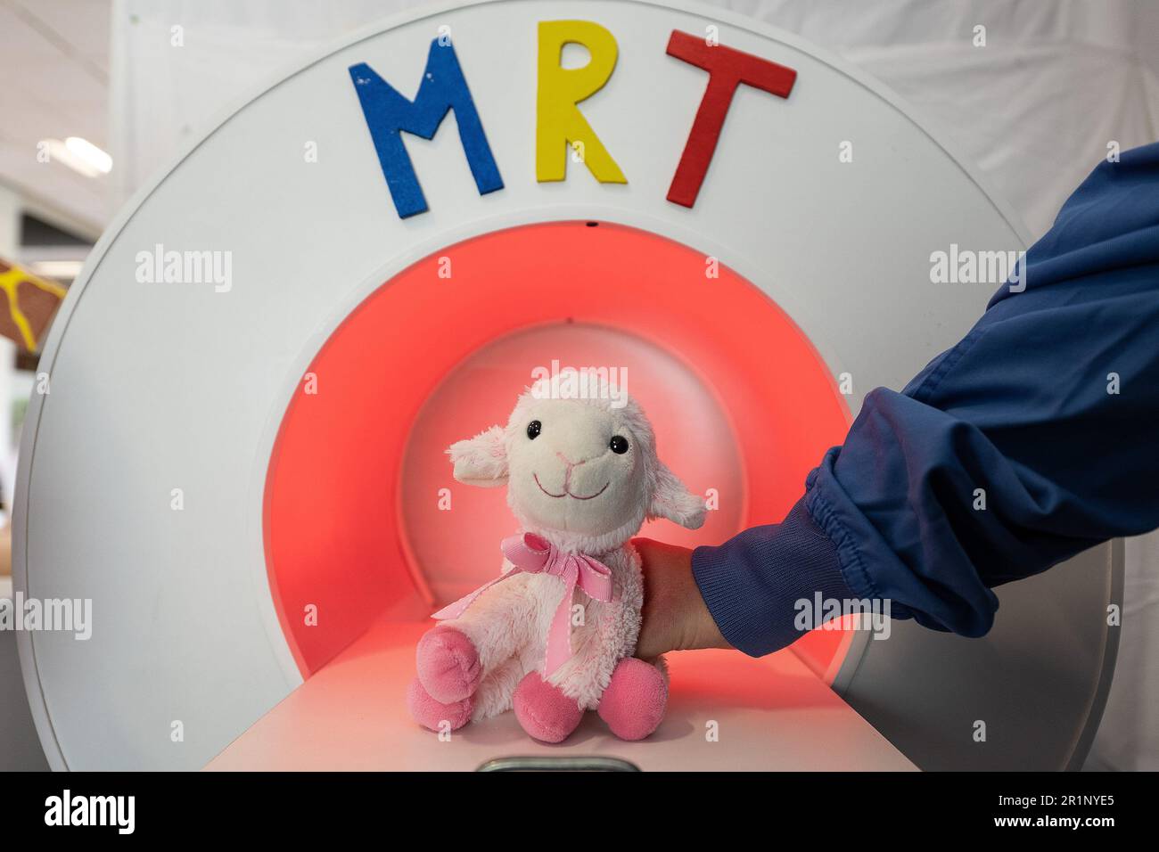 15 May 2023, Lower Saxony, Göttingen: A stuffed animal sits in a ...