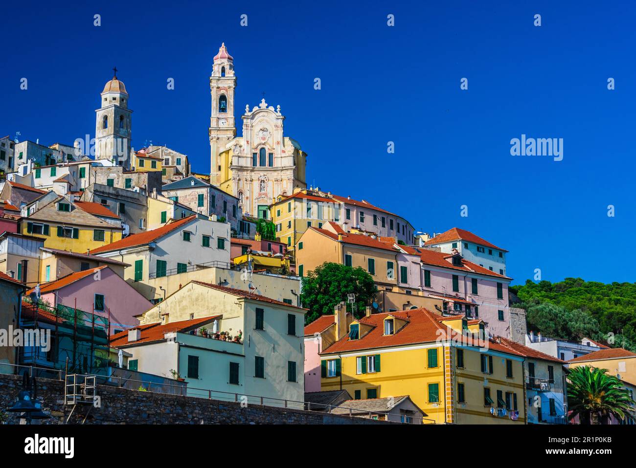 The village of Cervo on the Italian Riviera in the province of Imperia ...