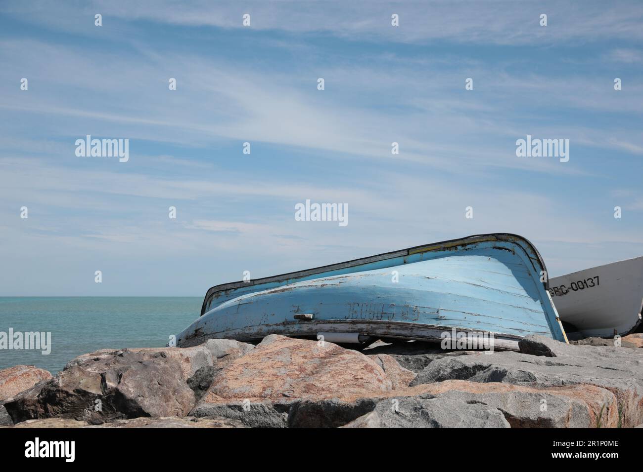 Light blue boat hi-res stock photography and images - Alamy