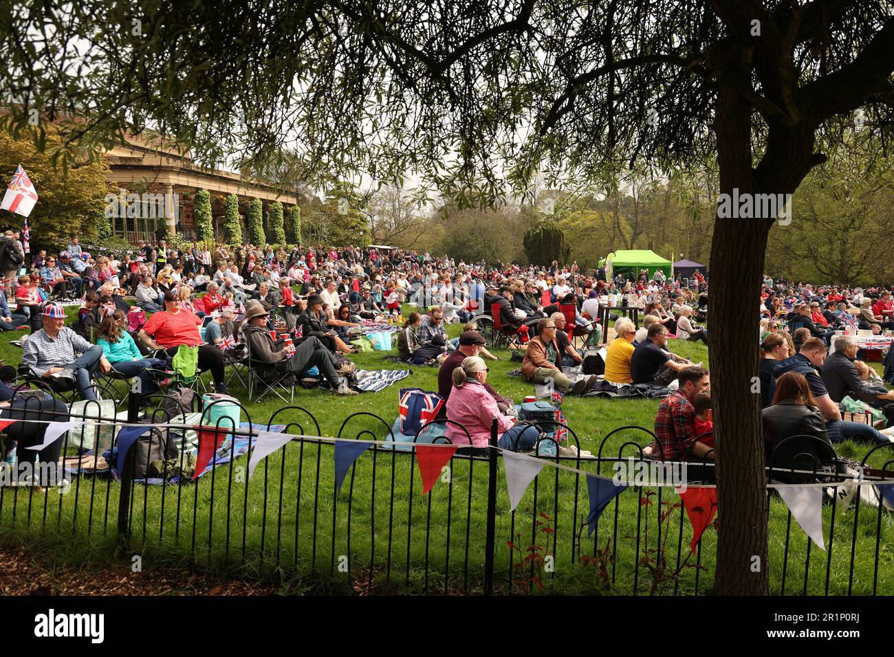 People gather in Valley Gardens, Harrogate North Yorkshire for an event ...