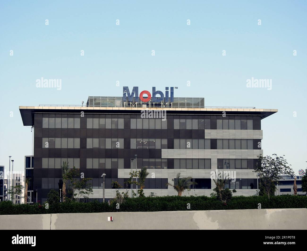Cairo, Egypt, May 4 2023: Mobil Egypt, a petroleum brand owned and ...