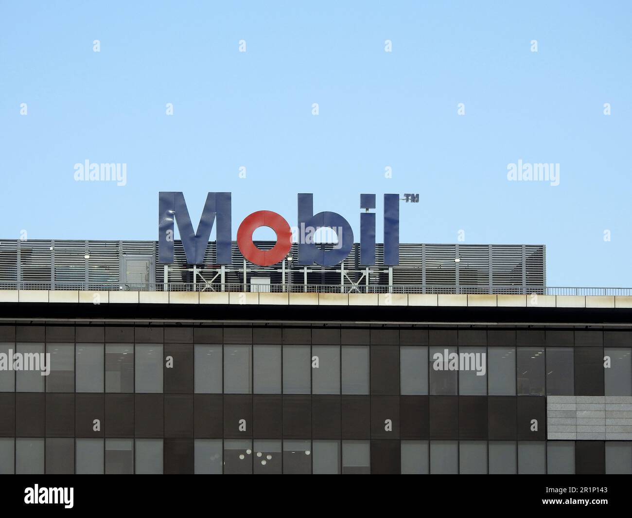 Cairo, Egypt, May 4 2023: Mobil Egypt, a petroleum brand owned and ...