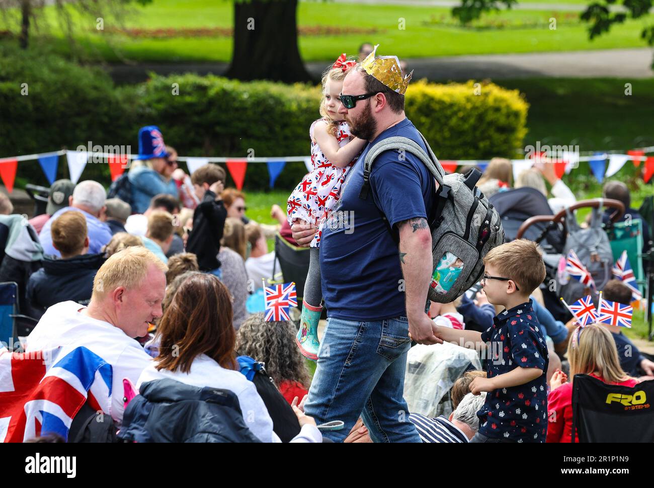 People gather in Valley Gardens, Harrogate North Yorkshire for an event ...