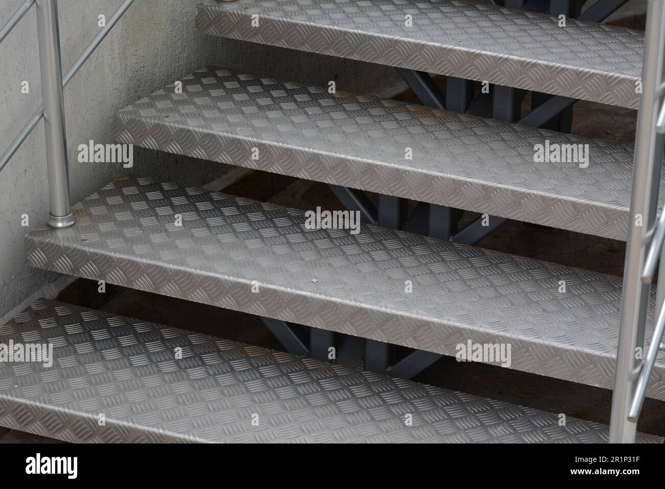 View of beautiful metal stairs outdoors, closeup Stock Photo - Alamy