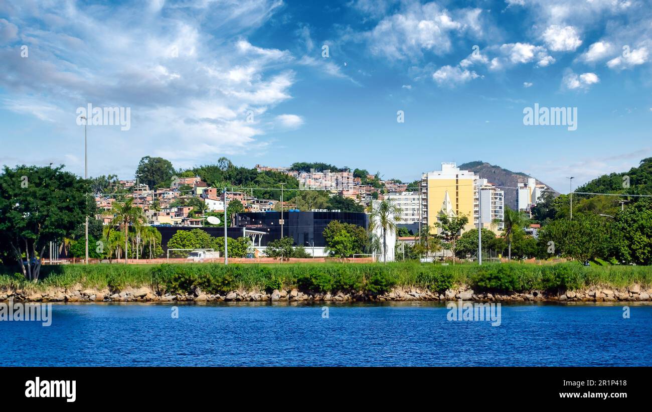 Cityscape of diverse buildings in the coastline of Niteroi, Rio de ...
