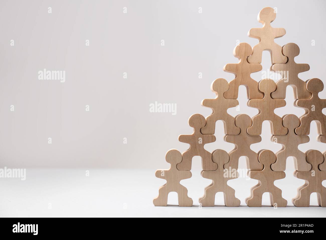 Recruitment process, job competition concept. Pyramid of wooden human ...