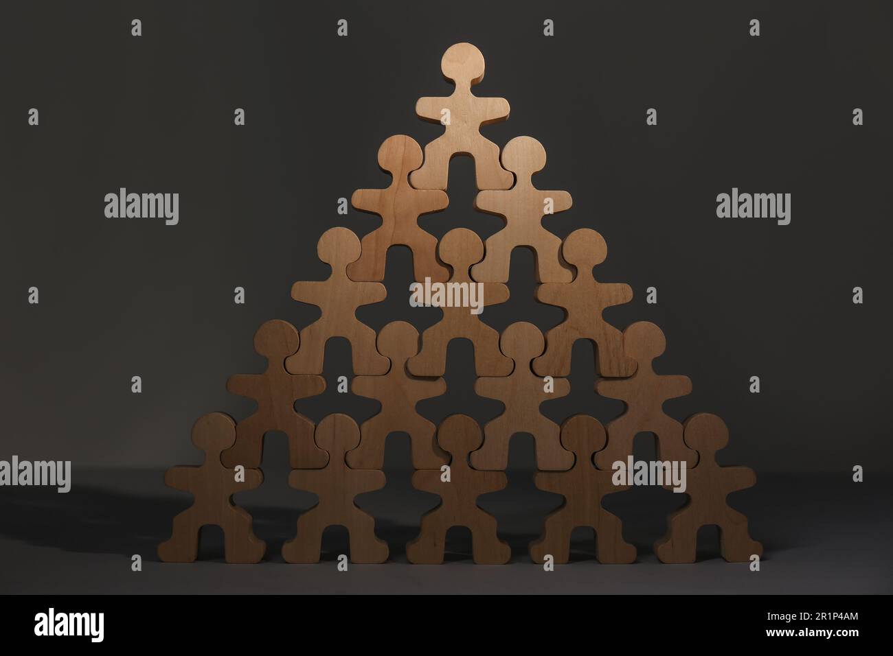 Recruitment process, job competition concept. Pyramid of wooden human ...