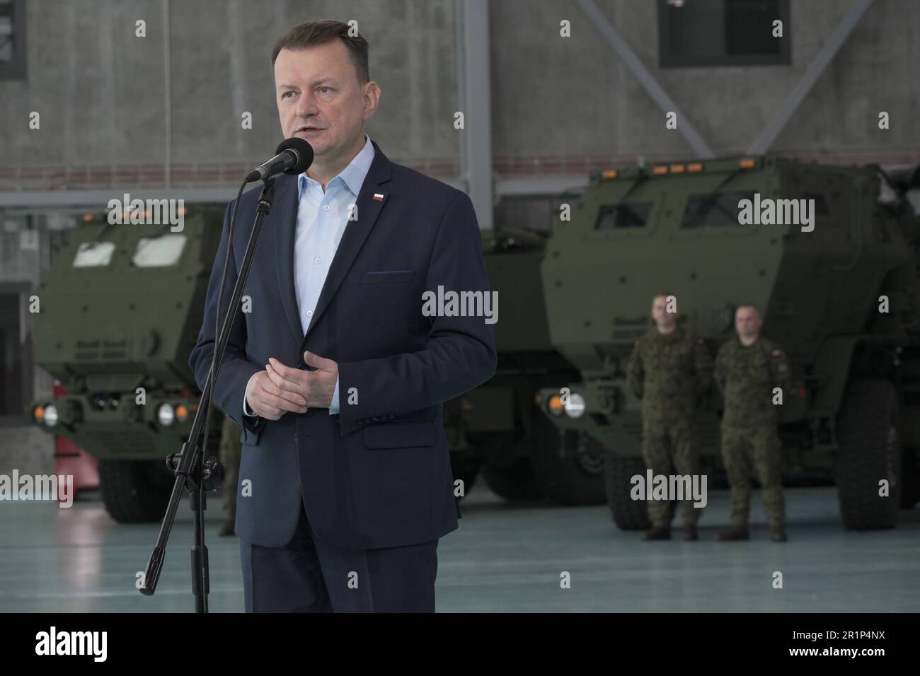 Polish Minister of Defence Mariusz Blaszczak presents the first US ...