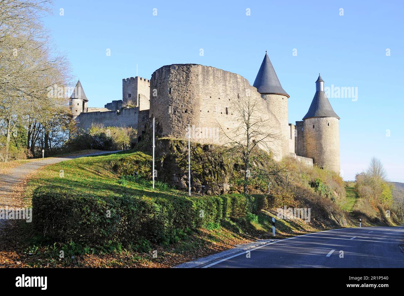 Chateau, Castle, Bourscheid, Burscheid, Luxembourg Stock Photo - Alamy