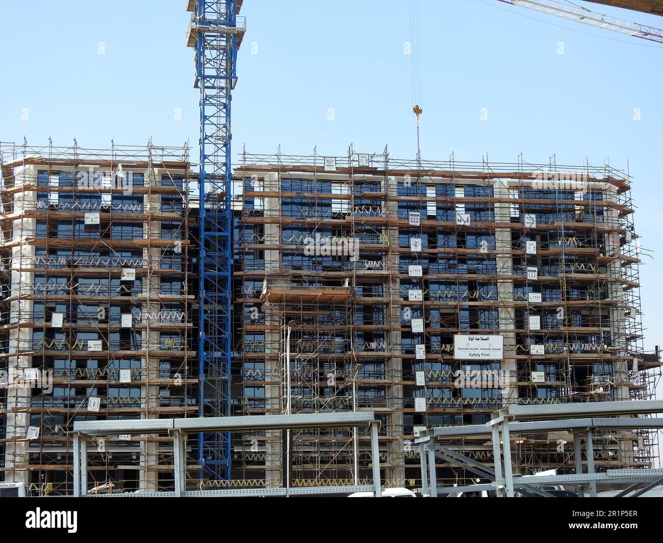 Cairo, Egypt, May 9 2023: A construction site of a new building in new Cairo city by Hassan ...