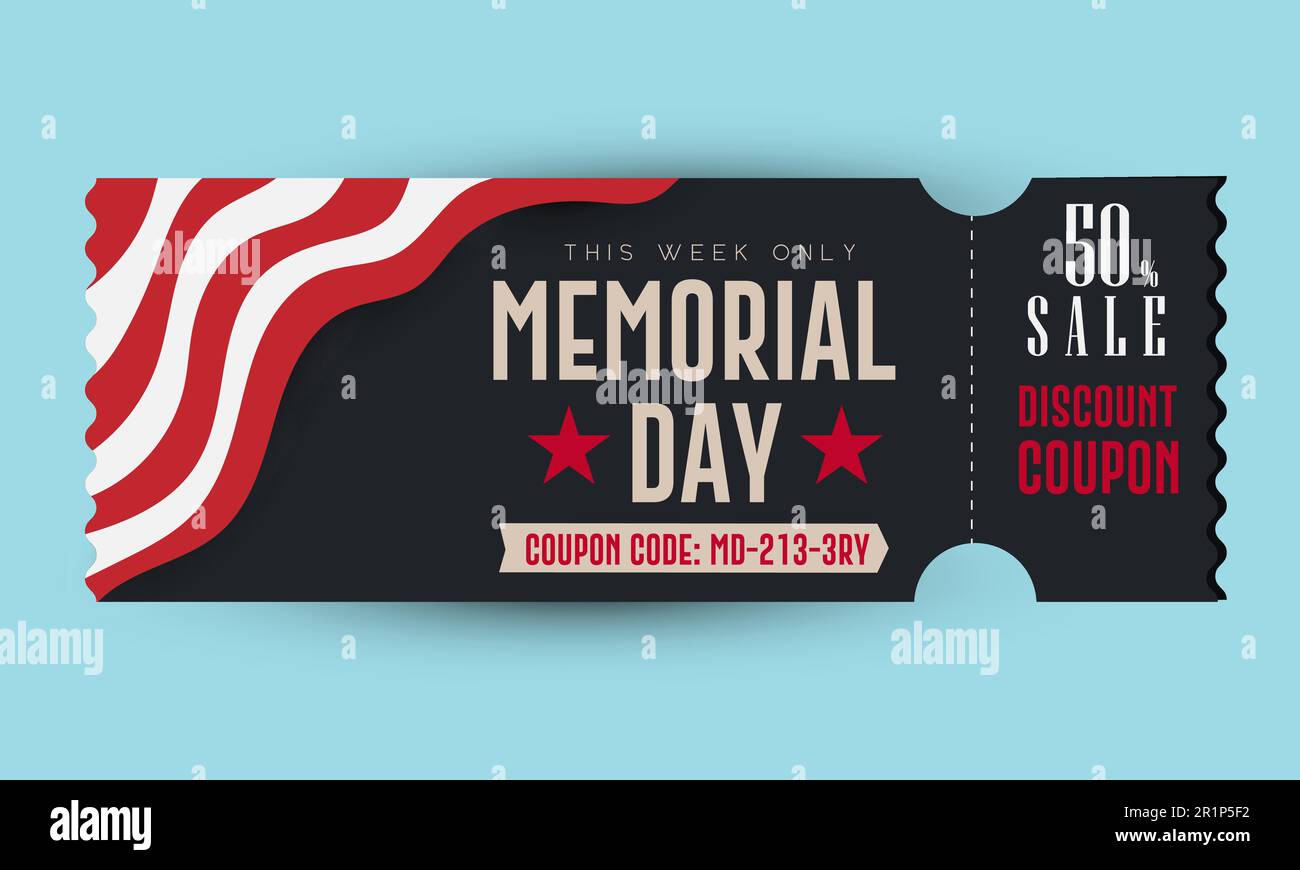 Memorial Day Sale Poster and Template Coupons ticket and Coupon code ...