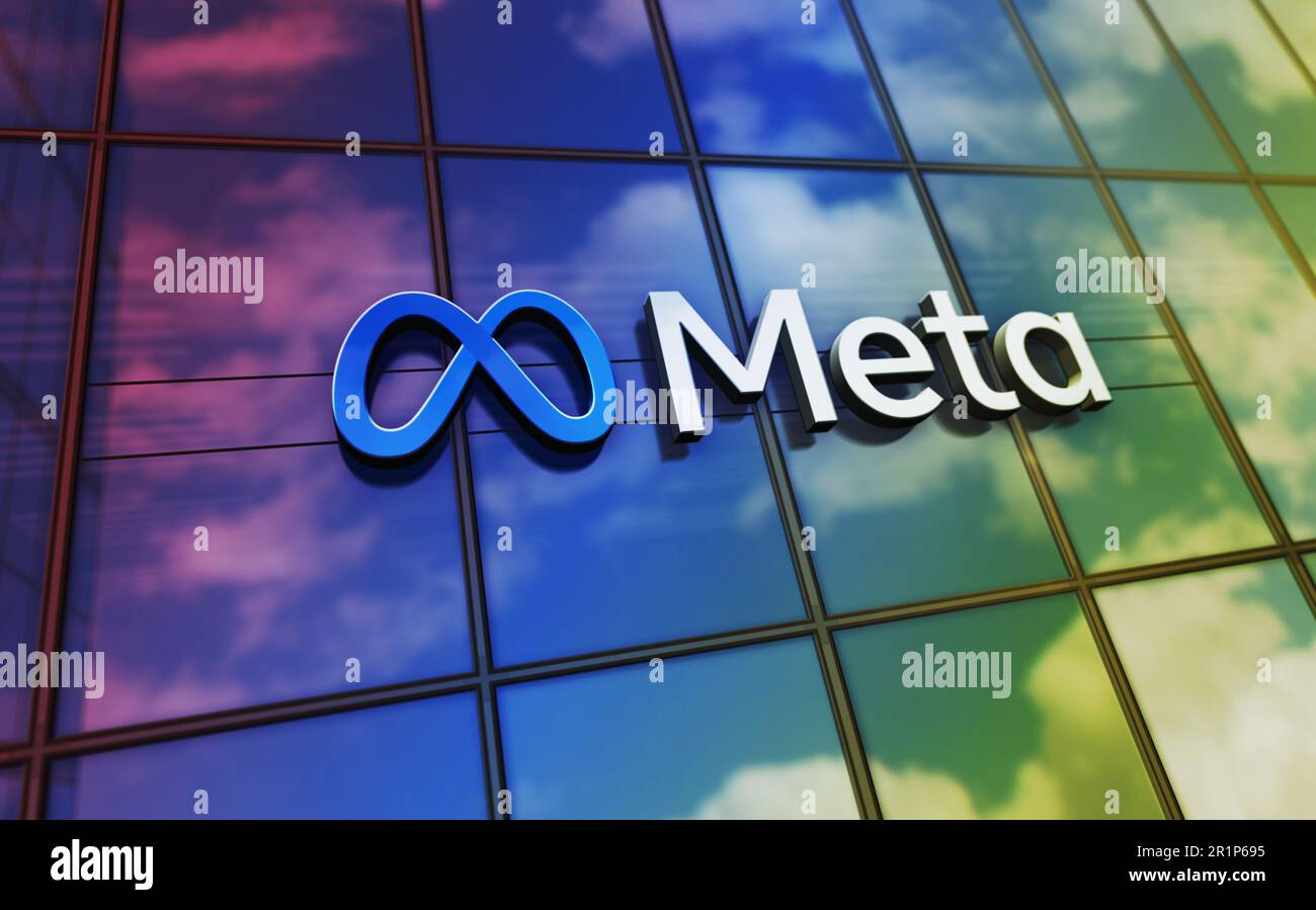 Menlo Park, USA, May 5, 2023: Meta corporation headquarters glass ...