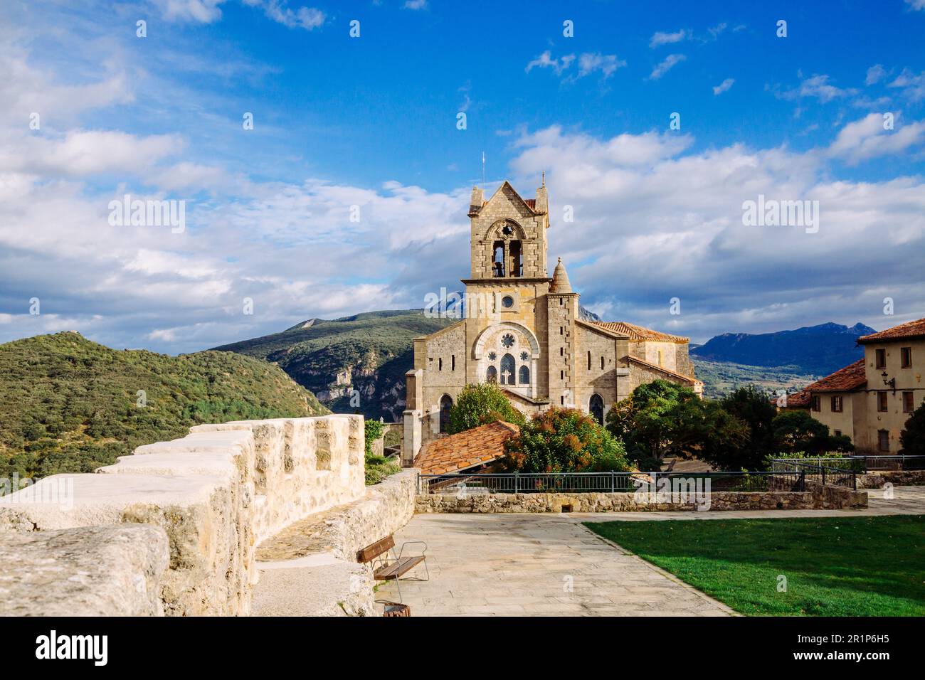 San Vicente church and wall in Frias, in the region of "Las Merindades ...