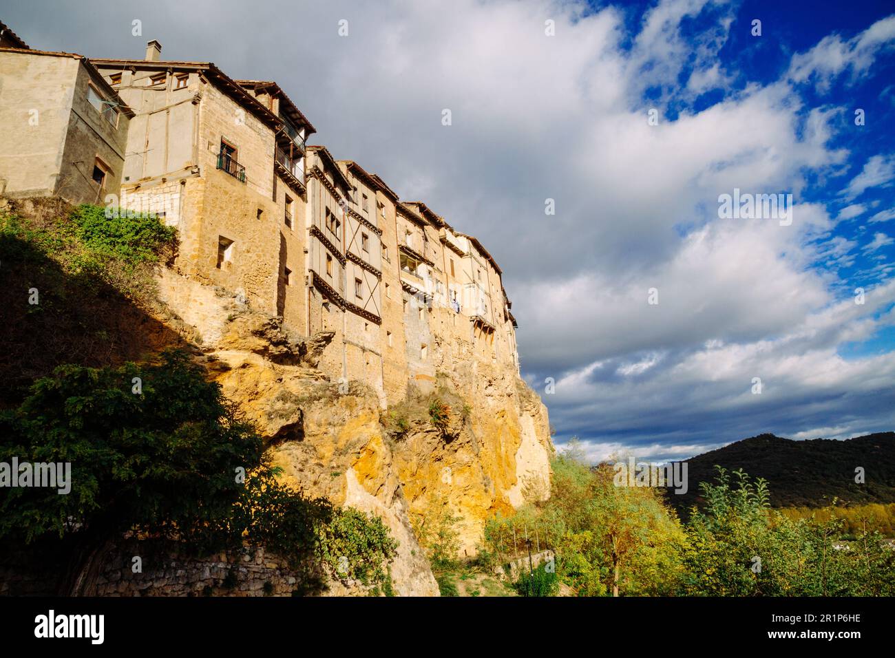 Frias houses built on the rock called hanging houses, in the region of ...