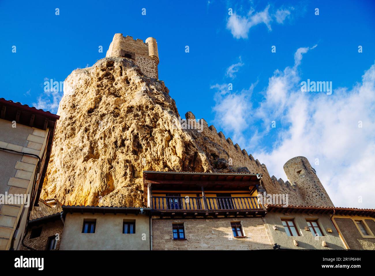 Castle of Frias, in the region of "Las Merindades" in Burgos province ...