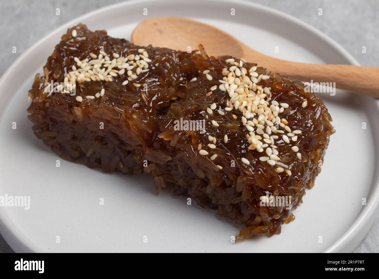 Fried Sticky Rice with Brown Sugar, White Sesame Dessert Stock Photo ...