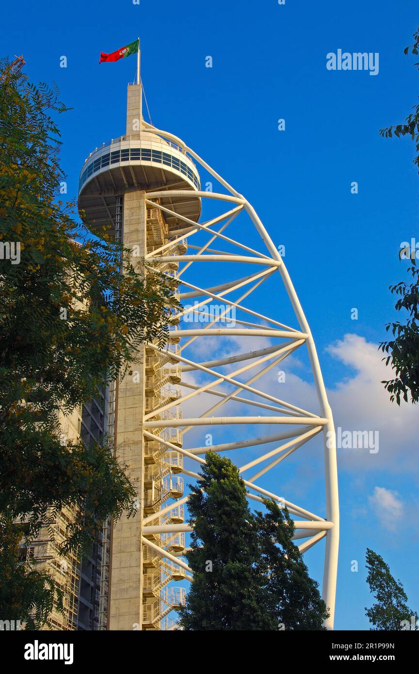 Lisbon, Vasco da Gama Tower in Parque das Nacoes, Park of Nations ...
