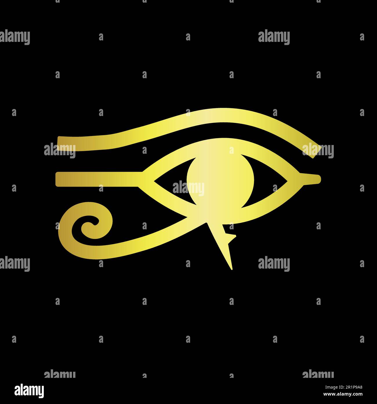 Vector flat golden Egypt ancient Horus pharaoh eye Stock Vector Image ...