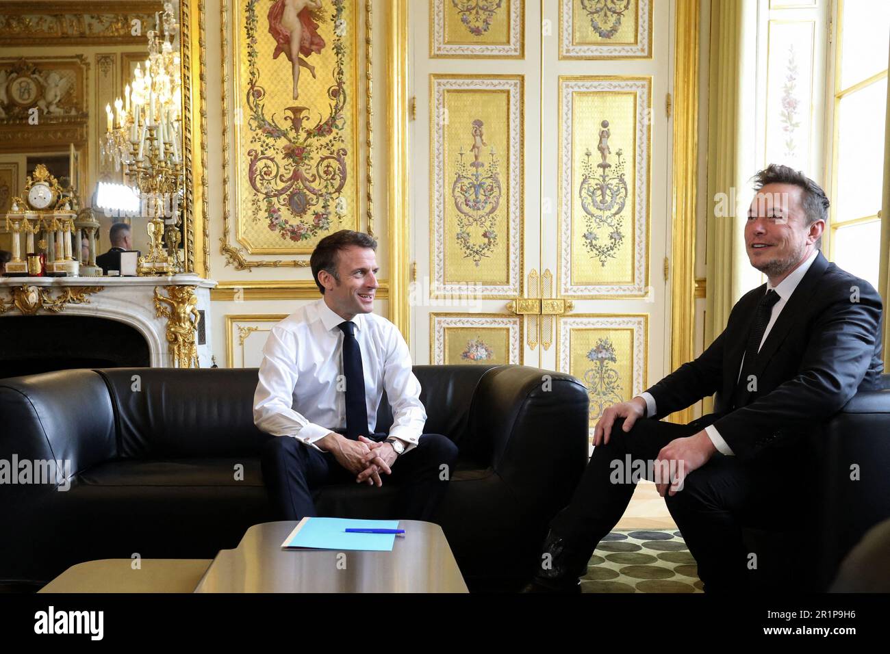 Paris, France. 15th May, 2023. French President Emmanuel Macron ...