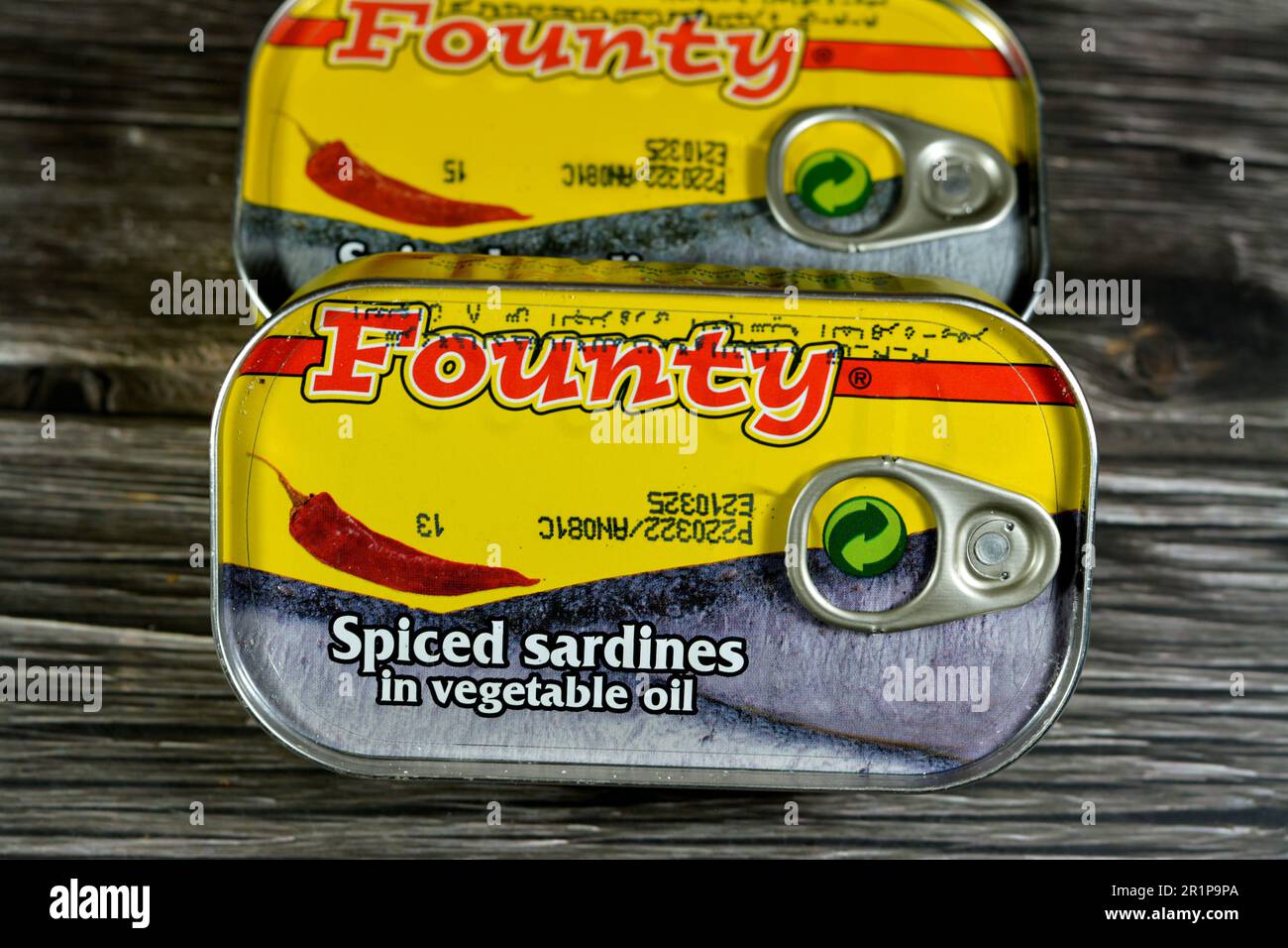 Cairo, Egypt, May 6 2023: Canned Founty spiced Moroccan Sardines in ...