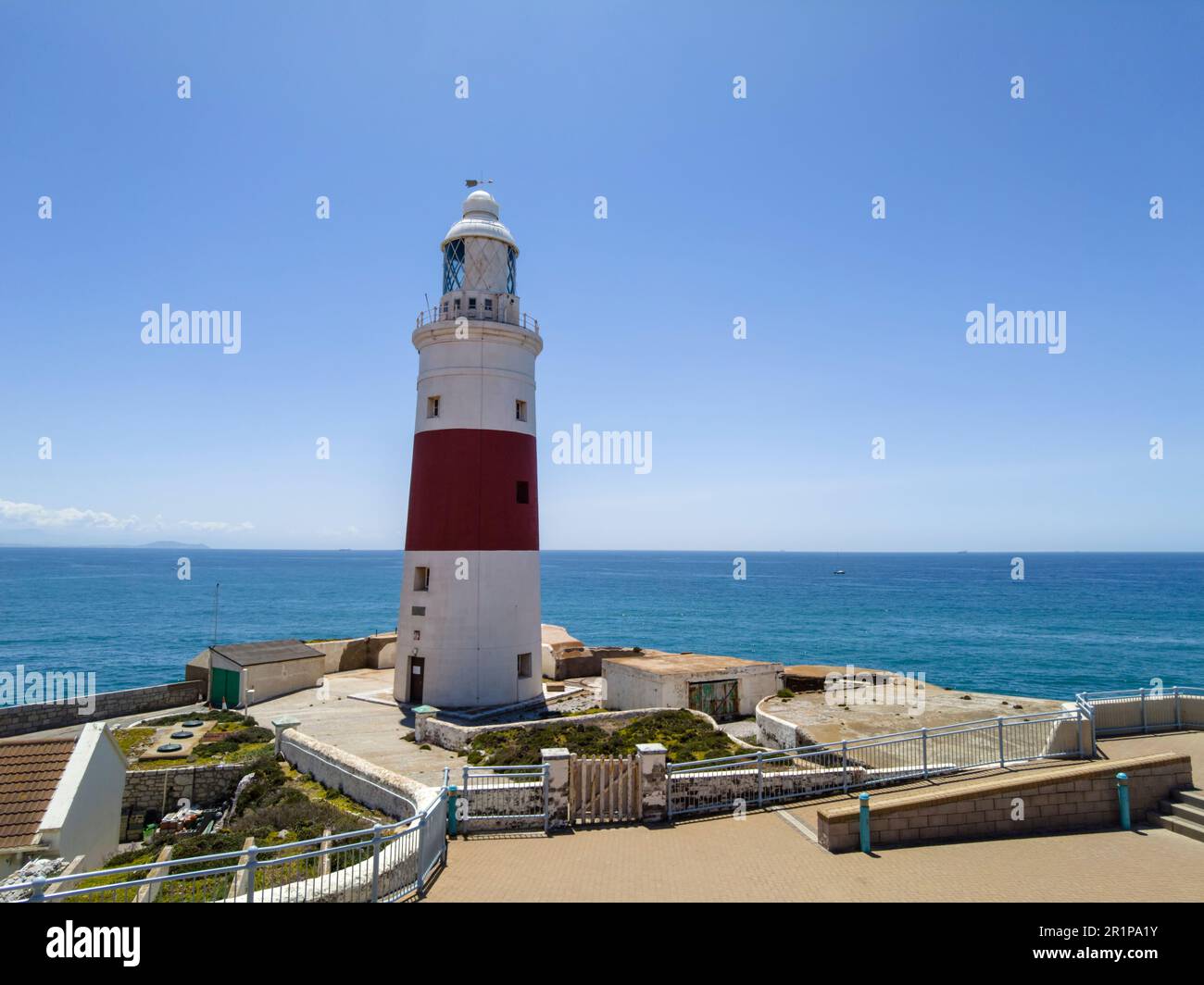 view of the Europa Point lighthouse on the Rock of Gibraltar Stock ...