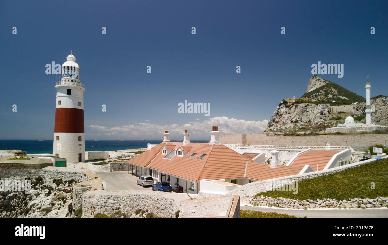 view of the Europa Point lighthouse on the Rock of Gibraltar Stock ...