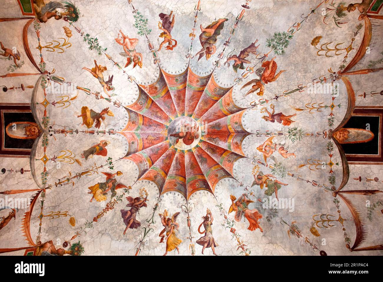 Ceiling painting with angel, Europe/, Vatican Museums, Vatican City ...