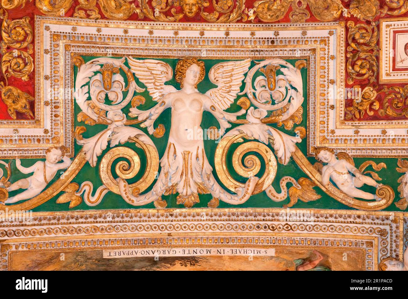 Ceiling Painting, Europe/, Stucco, Archangel Michael Appears on Mount ...