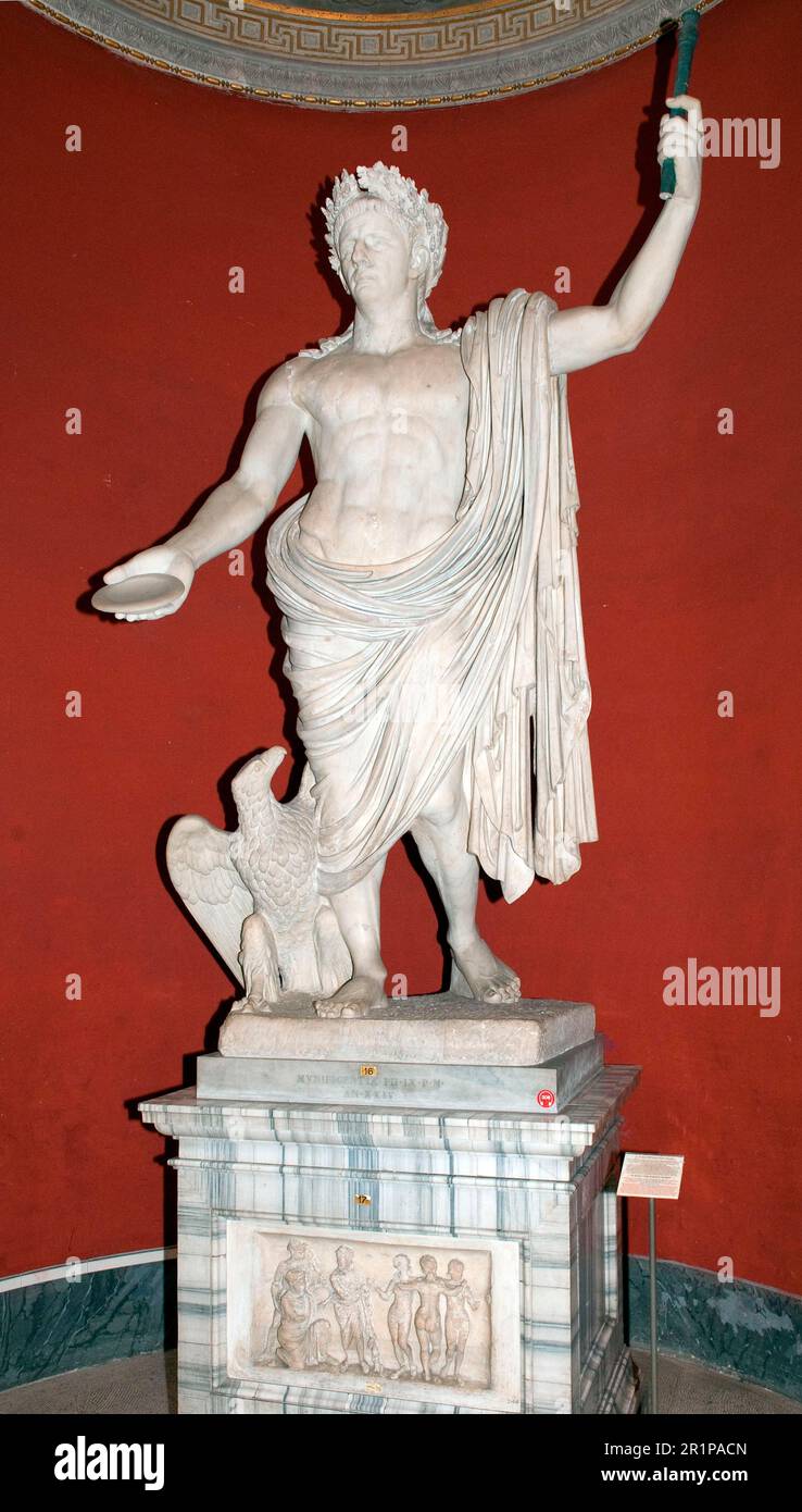 Statue in marble of Emperor Claudius, Pio Clementino Museum, Vatican ...