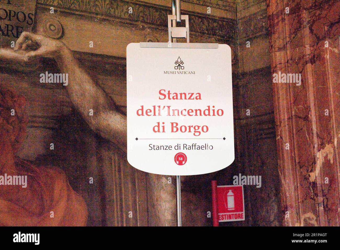 Sign Stanza dell'Incendio di Borgo, Room of the Borgo Fire, Raphael ...