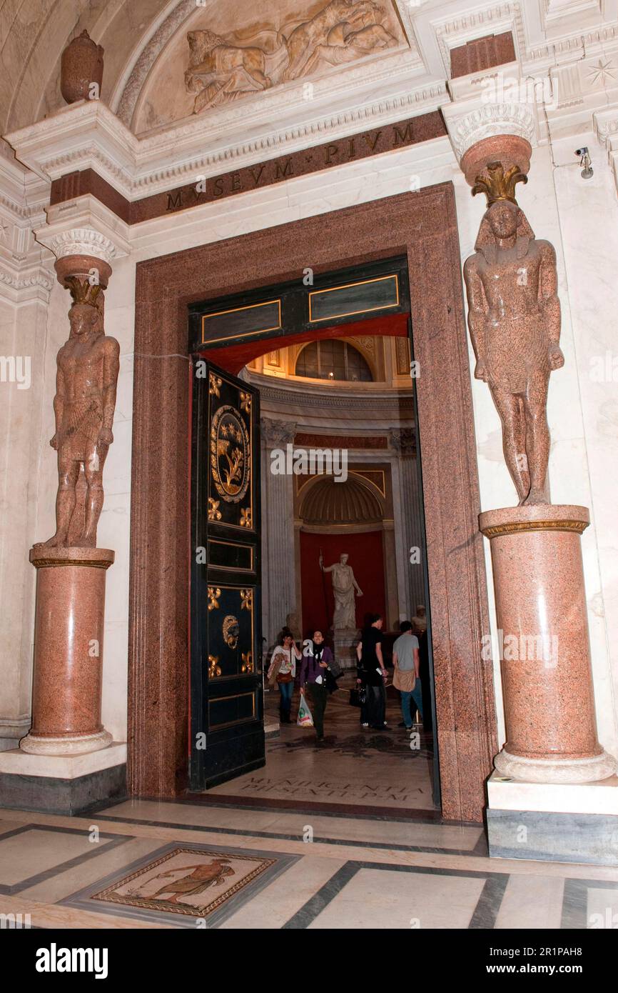 View from the Hall of the Greek Cross into the Sala Rotonda, Telamon's ...