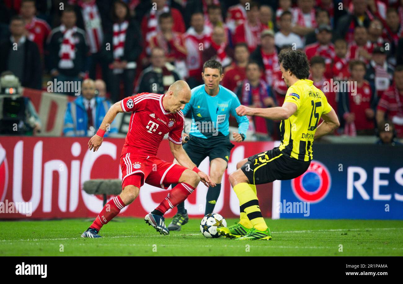 London, 25.05.2013, Wembley Arjen Robben (Muenchen), Mats Hummels (BVB) Borussia Dortmund - FC ...