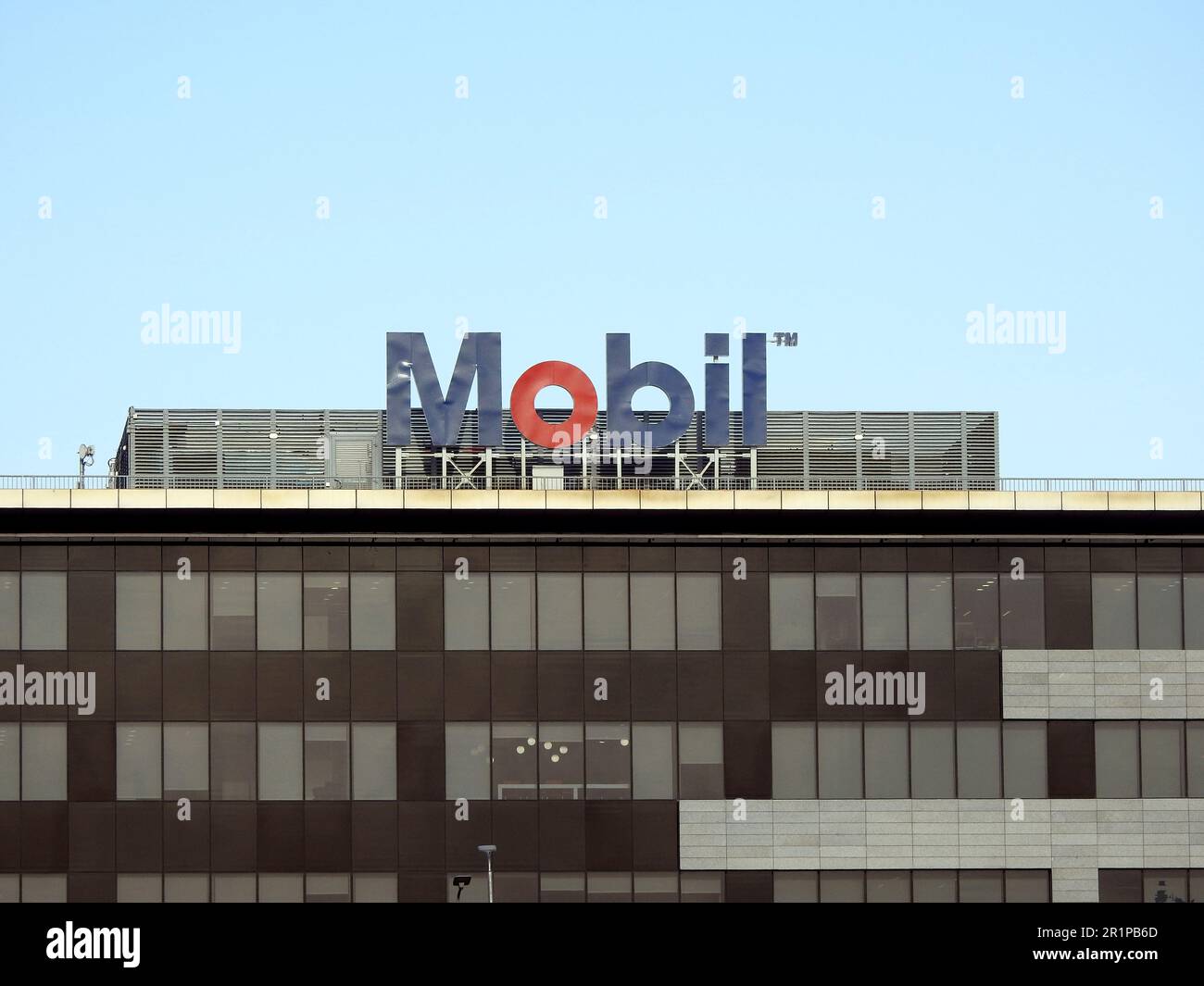 Cairo, Egypt, May 4 2023: Mobil Egypt, a petroleum brand owned and ...