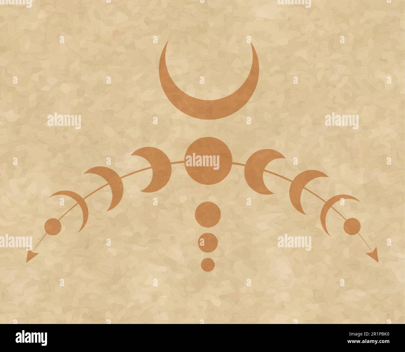 Mystical Moon Phases Wicca frame. Sacred geometry. Logo, crescent moon ...