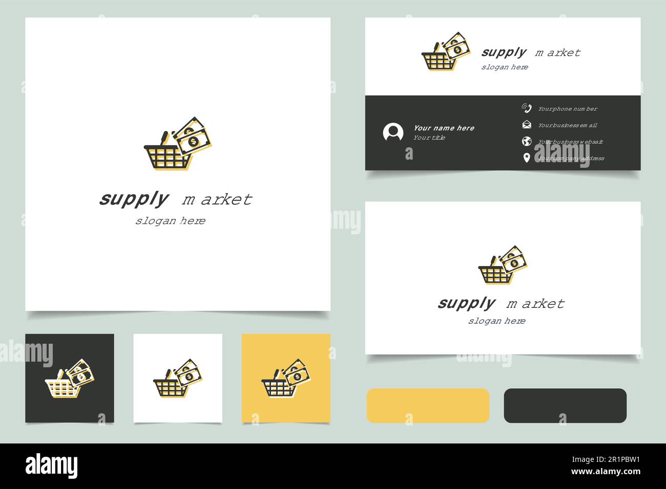 Supply market logo design with editable slogan. Branding book and ...