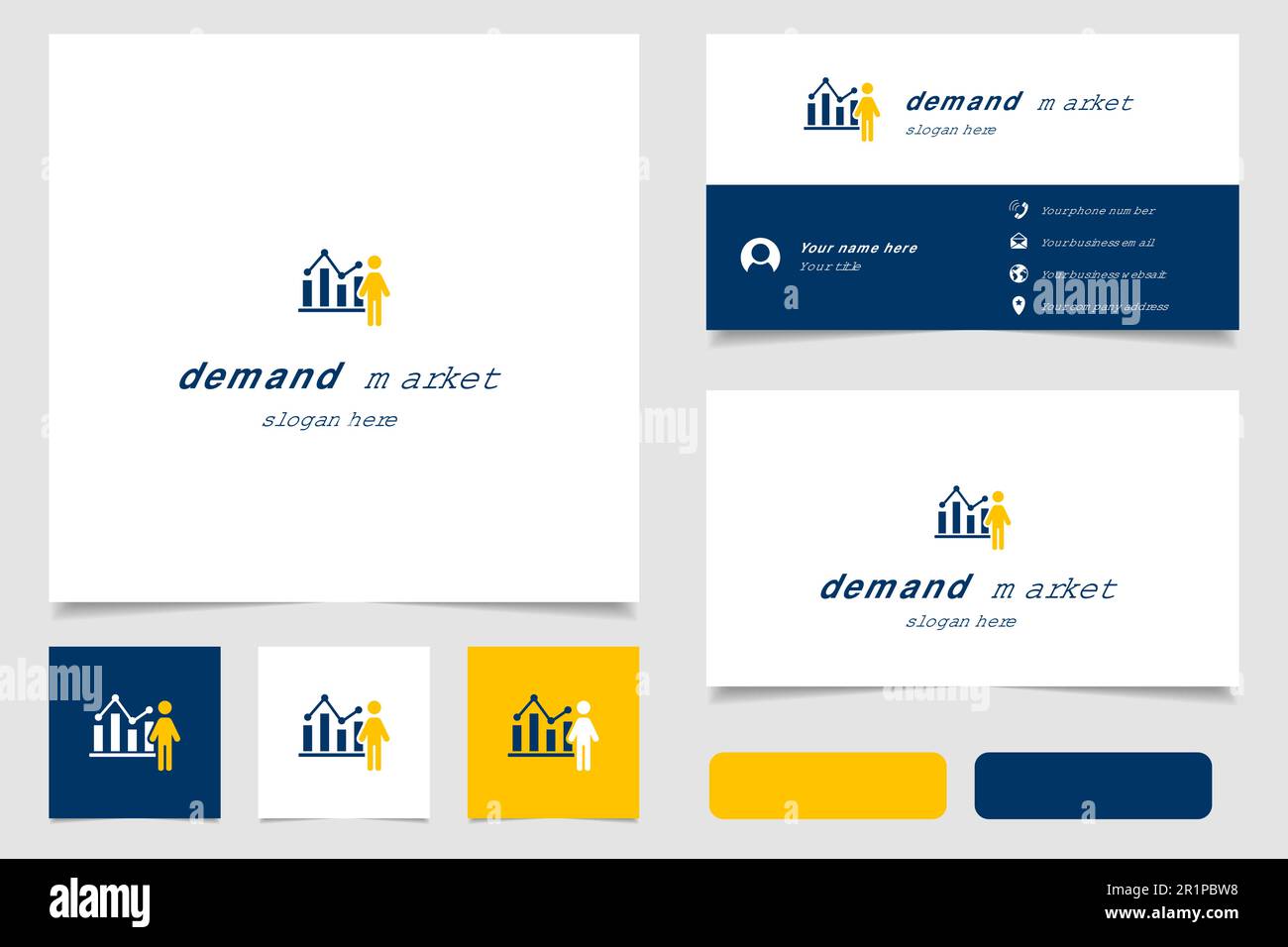 Demand market logo design with editable slogan. Branding book and ...