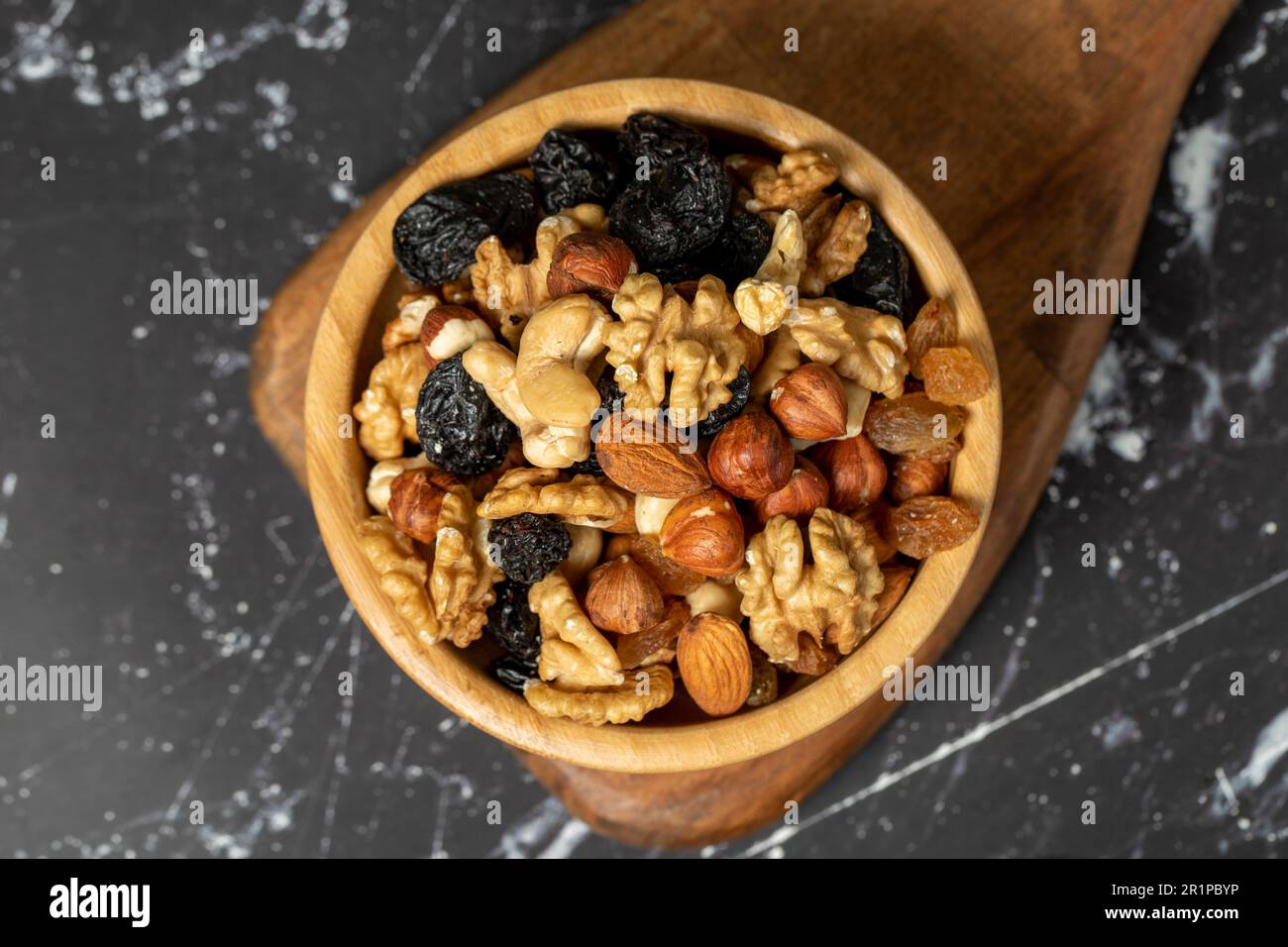 Mixed raw nuts. Special mixed nuts in bowl. Hazelnut, almond, cashew ...