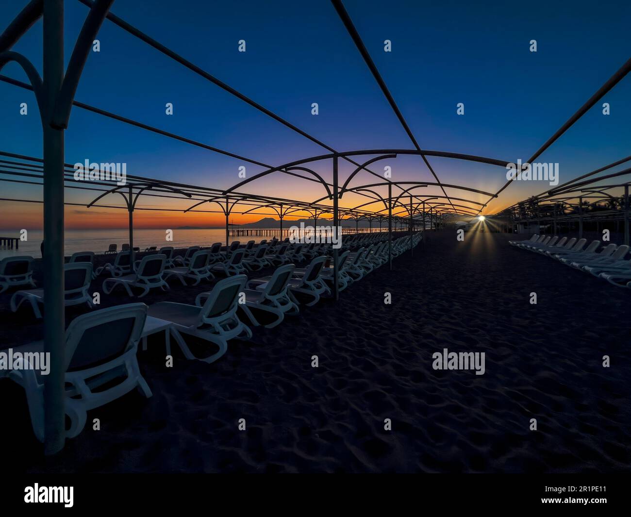 Sunset at Lara Beach, Lara, Antalya, Turkey Stock Photo - Alamy