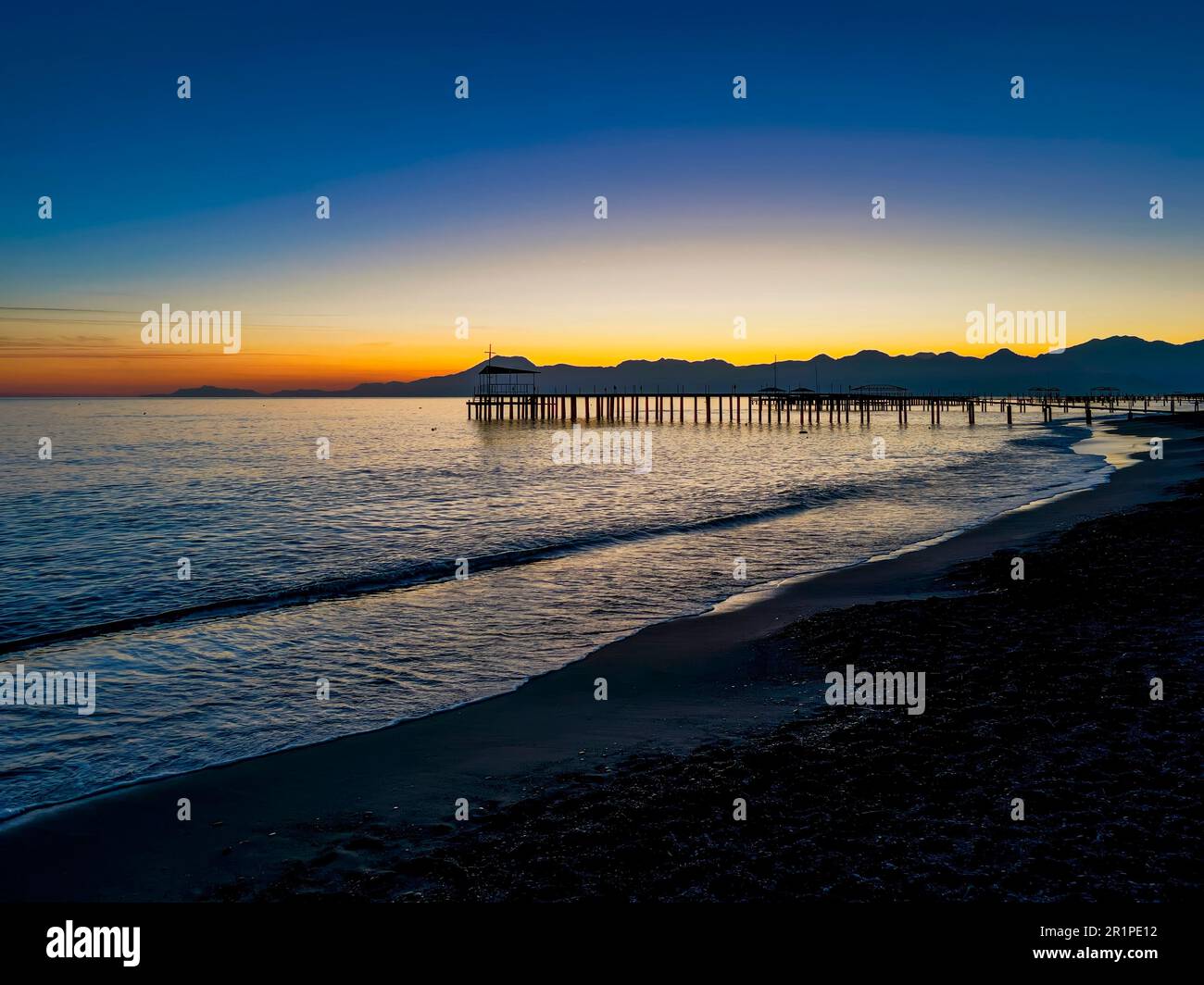 Sunset at Lara Beach, Lara, Antalya, Turkey Stock Photo - Alamy