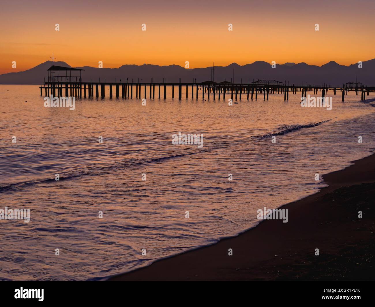 Sunset at Lara Beach, Lara, Antalya, Turkey Stock Photo - Alamy