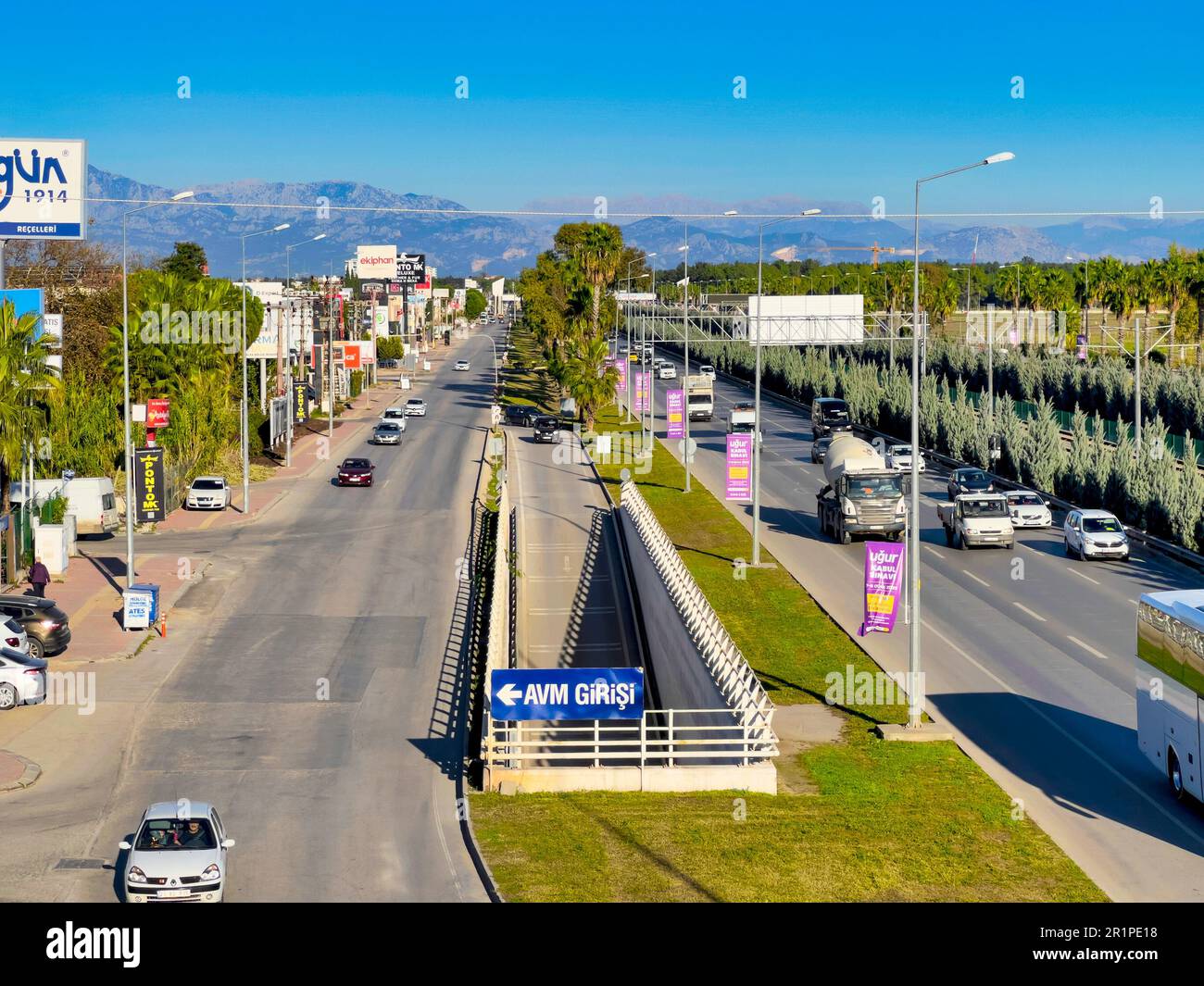 Street scene, crossing to Antalya Tram, Kepez, Antalya, Turkey Stock ...
