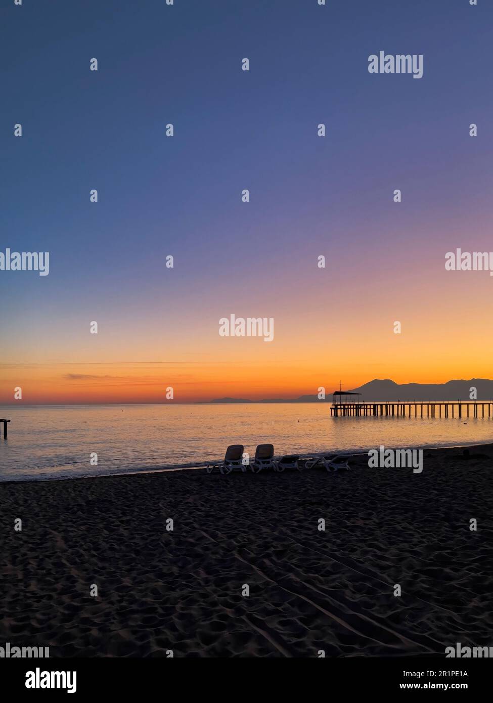 Sunset at Lara Beach, Lara, Antalya, Turkey Stock Photo - Alamy
